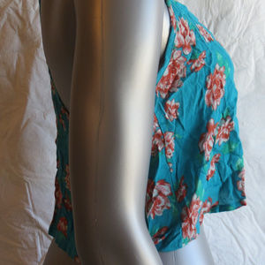 Pacsun/ L.A. Heart | Tops | Pacsun Ocean Blue Floral Strap Half Top S L ...